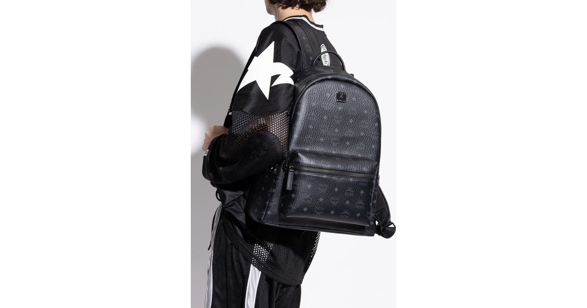 MCM Backpack With Logo in Black for Men | Lyst