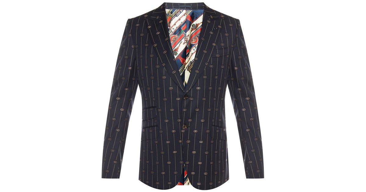 Gucci GG Logo Suit in Blue for Men | Lyst