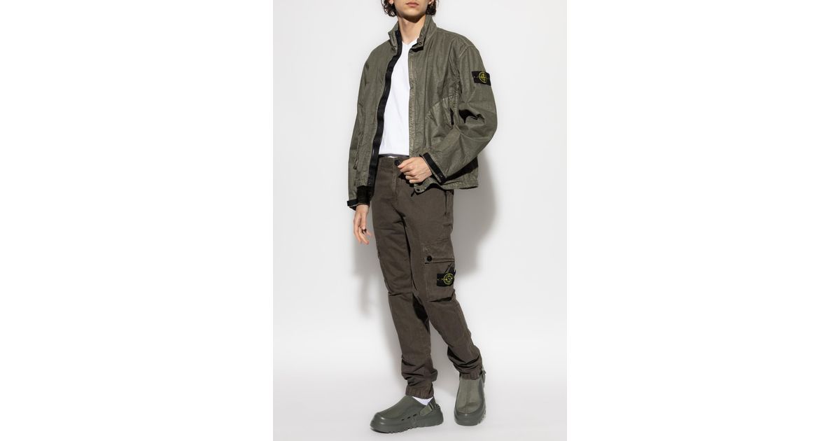 Stone Island Jacket Organic-Look Nylon Panama-Tc in Green for Men | Lyst
