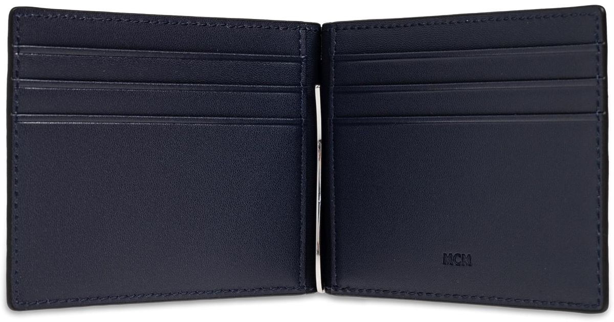 MCM Leather Wallet in Blue for Men | Lyst