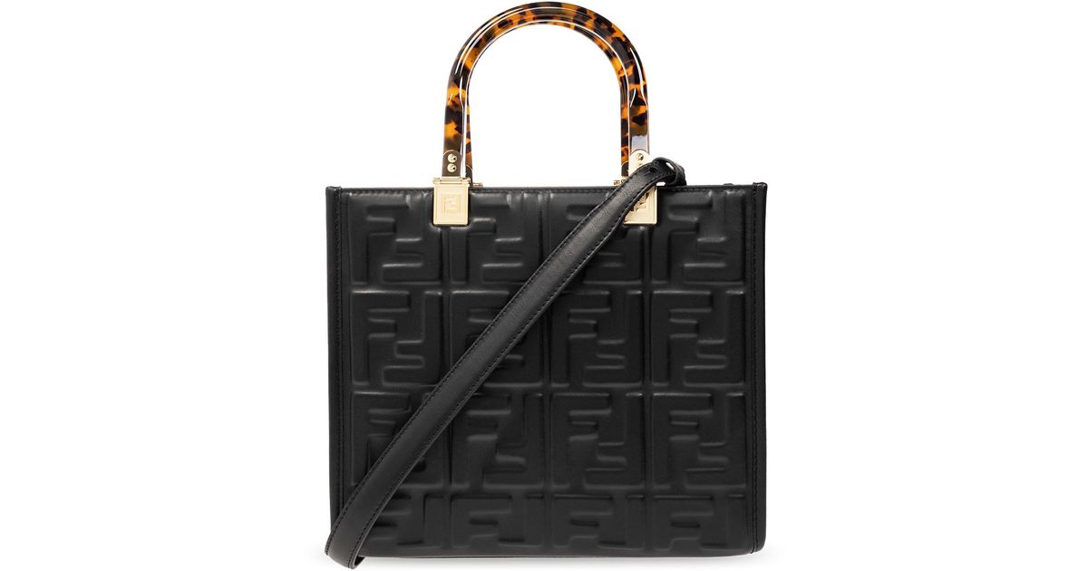 Fendi 'sunshine Small' Shoulder Bag in Black | Lyst