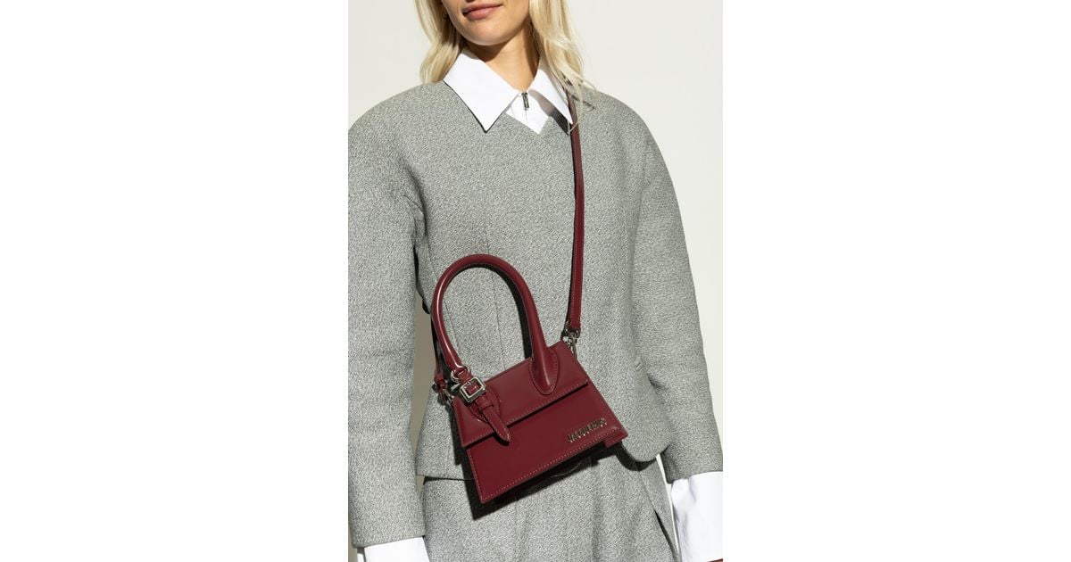 Jacquemus Handbag 'Le Chiquito Moyen Boucle' in Gray | Lyst
