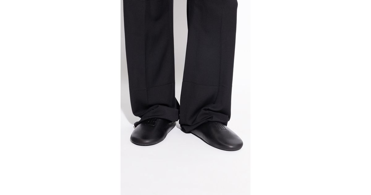 Balenciaga Leather Slides With A 'Vintage' Effect in Black for Men | Lyst