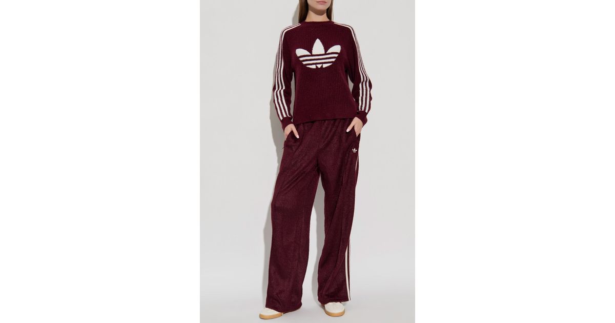 adidas Originals Sweater With Lurex Thread in Red | Lyst