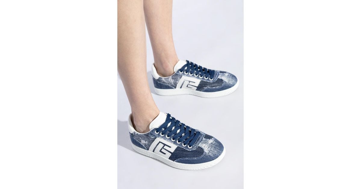Balmain Sneakers With Vintage Effect in Blue | Lyst