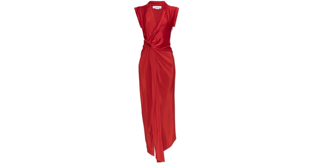 Victoria Beckham Silk Dress in Red | Lyst UK