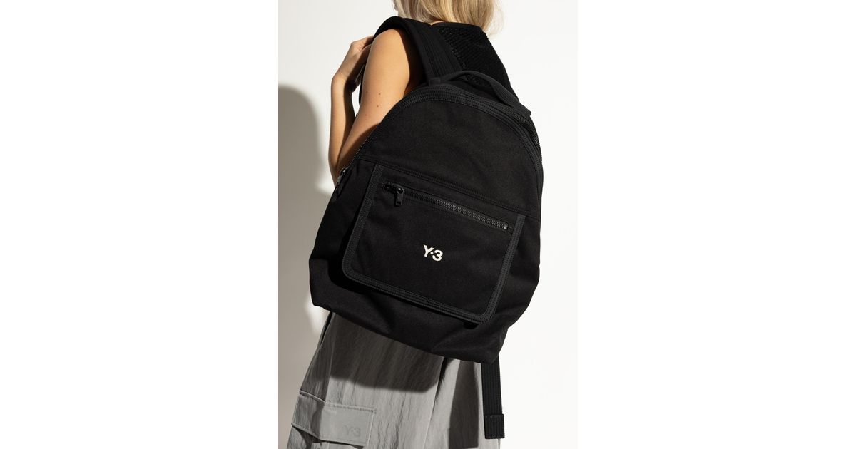 Y-3 Backpack With Printed Logo in Black | Lyst