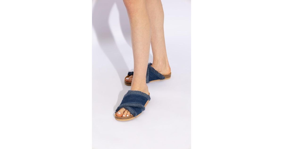 See By Chloé 'prue' Denim Slides, in Blue | Lyst