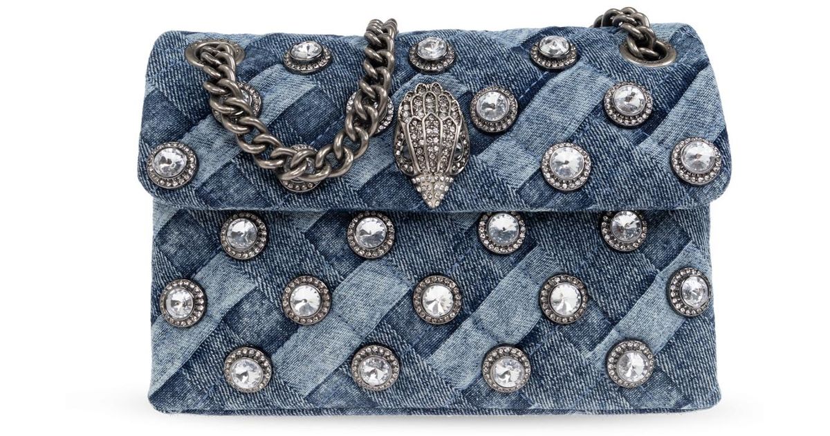 Kurt Geiger Shoulder Bag Kensington Crystals Mini in Blue | Lyst UK