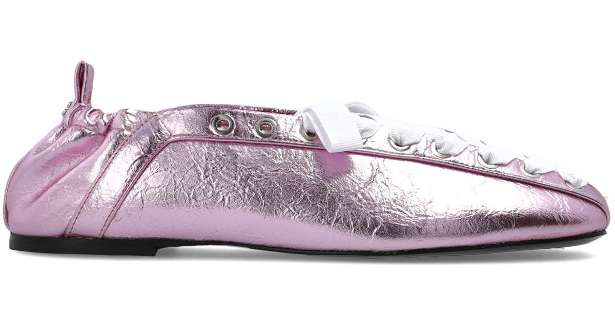 Ganni Ballet Flats Made Of Eco Leather in Purple | Lyst UK