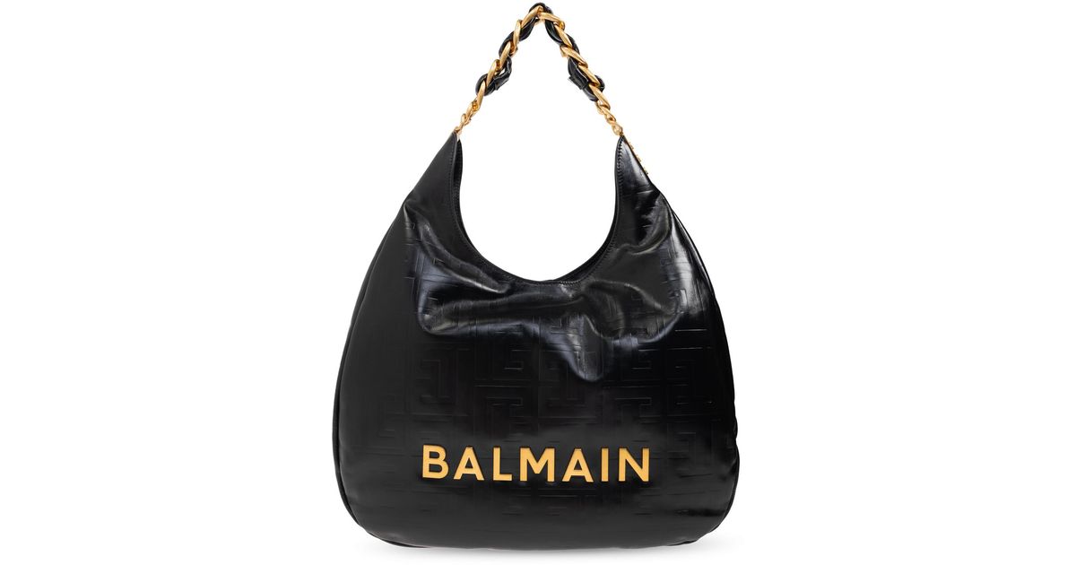 Balmain Bag 1945 Soft Moon Large in Black | Lyst UK