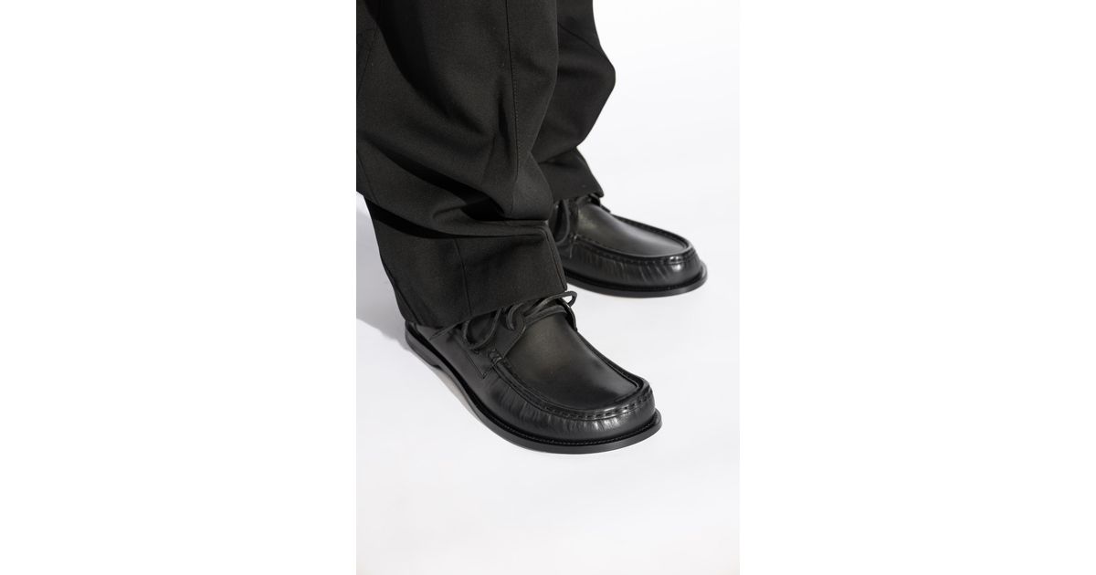 Loewe Shoes Campo Type Boat Shoe in Black for Men | Lyst