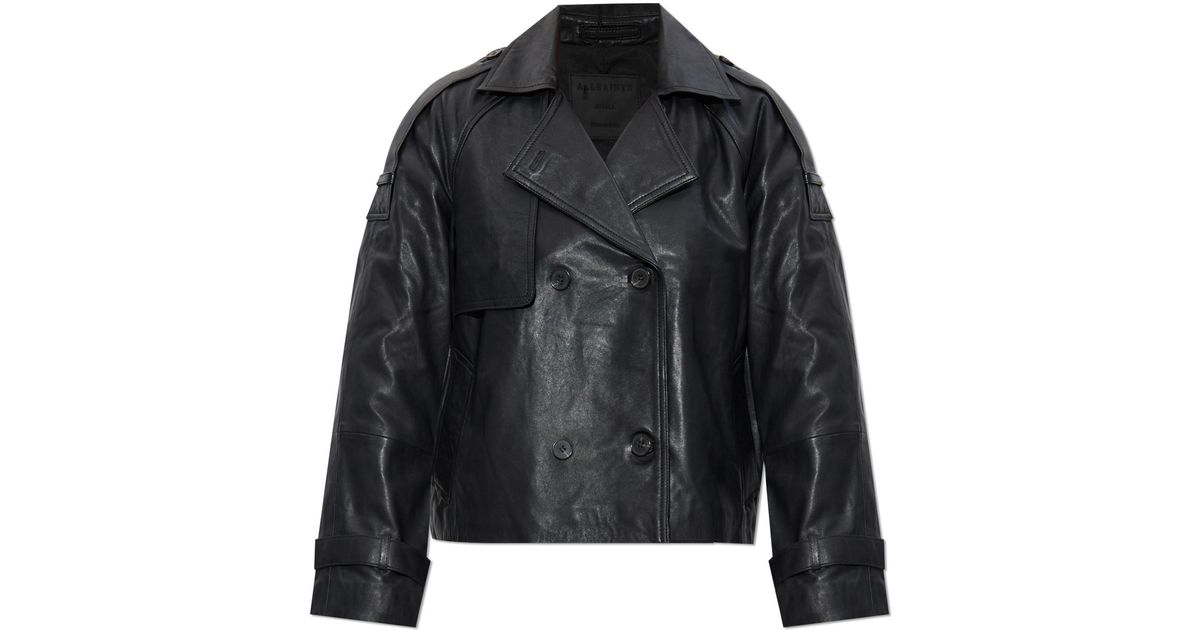 AllSaints Leather Jacket 'Reed' in Black | Lyst UK