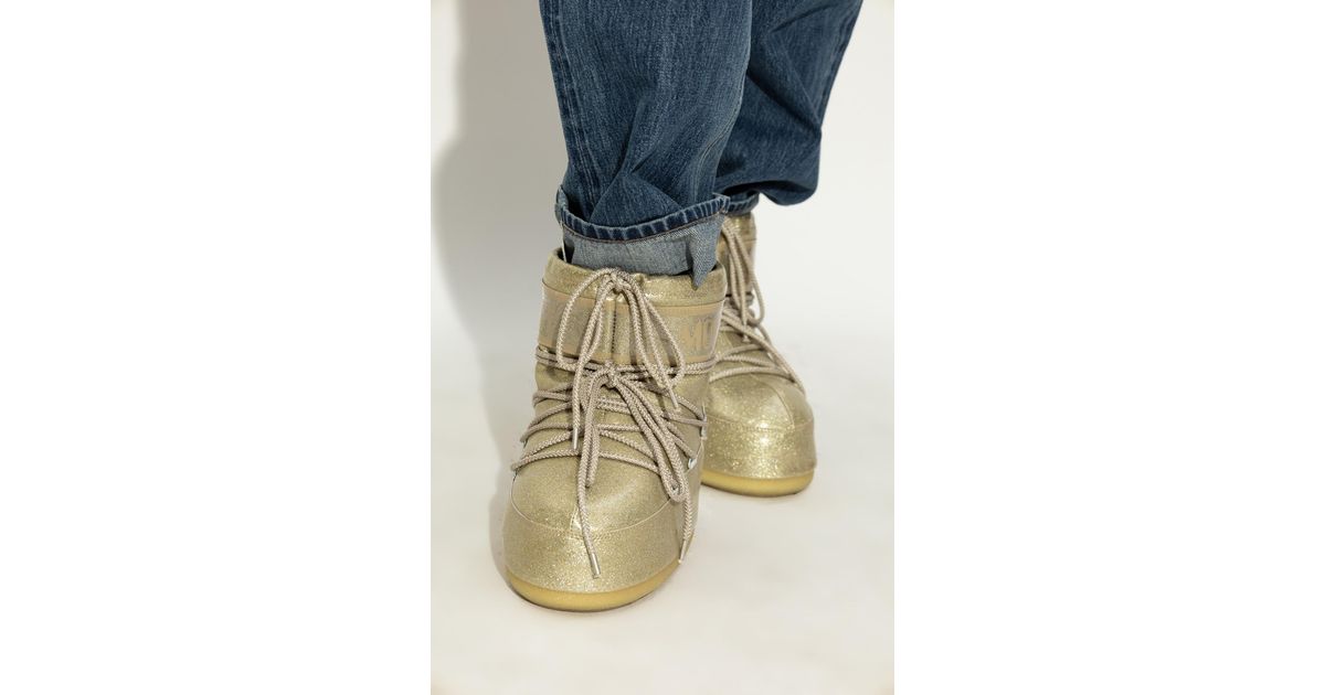 Moon Boot Snow Boots Mb Icon Glitter in Blue | Lyst