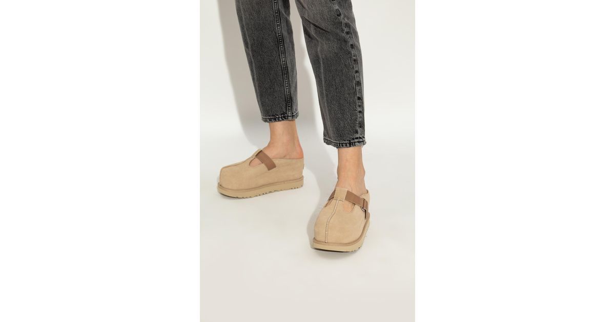UGG Platform Slides Goldenstar Hi Clog in Gray | Lyst