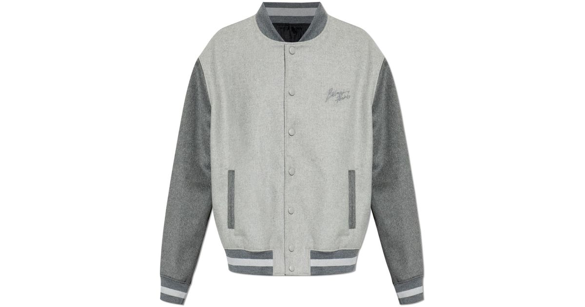 Balmain "Bomber" Jacket in Grey for Men | Lyst UK