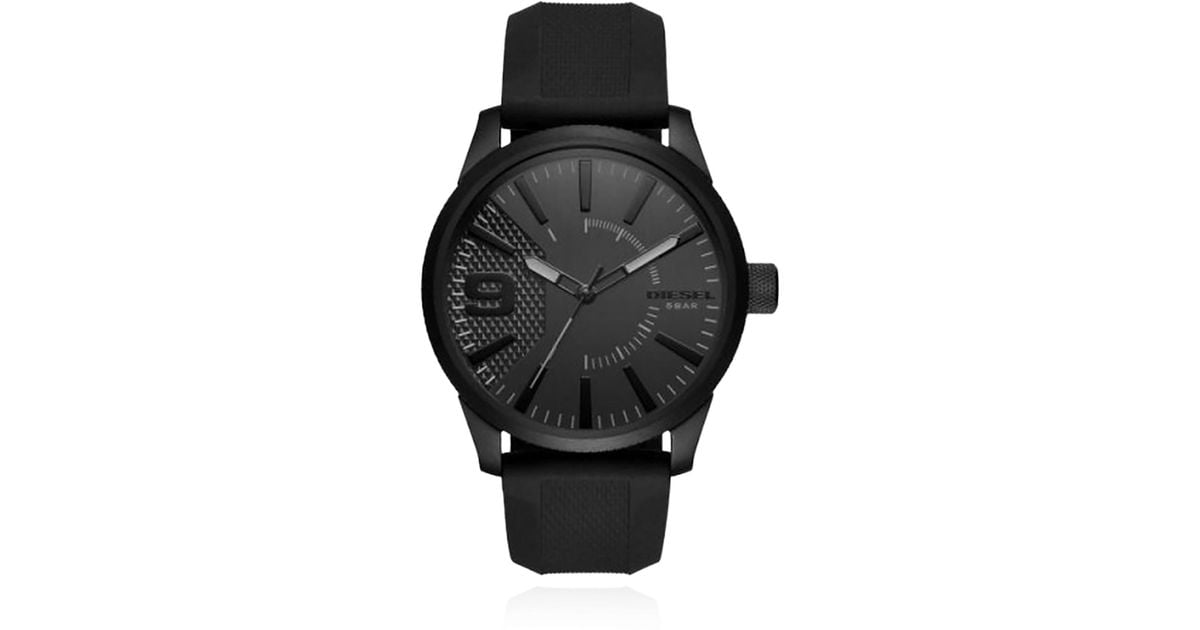 DIESEL Watch On A Rubber Strap, in Black for Men | Lyst UK
