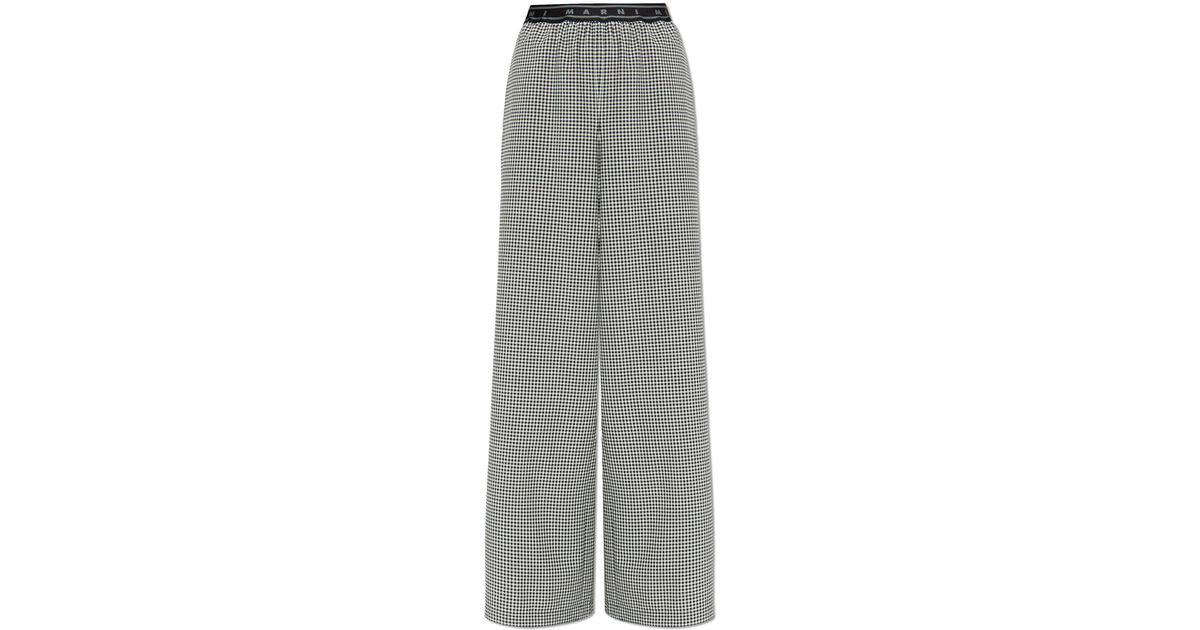 Marni Loose-Fitting Trousers With Check Pattern in Grey | Lyst UK