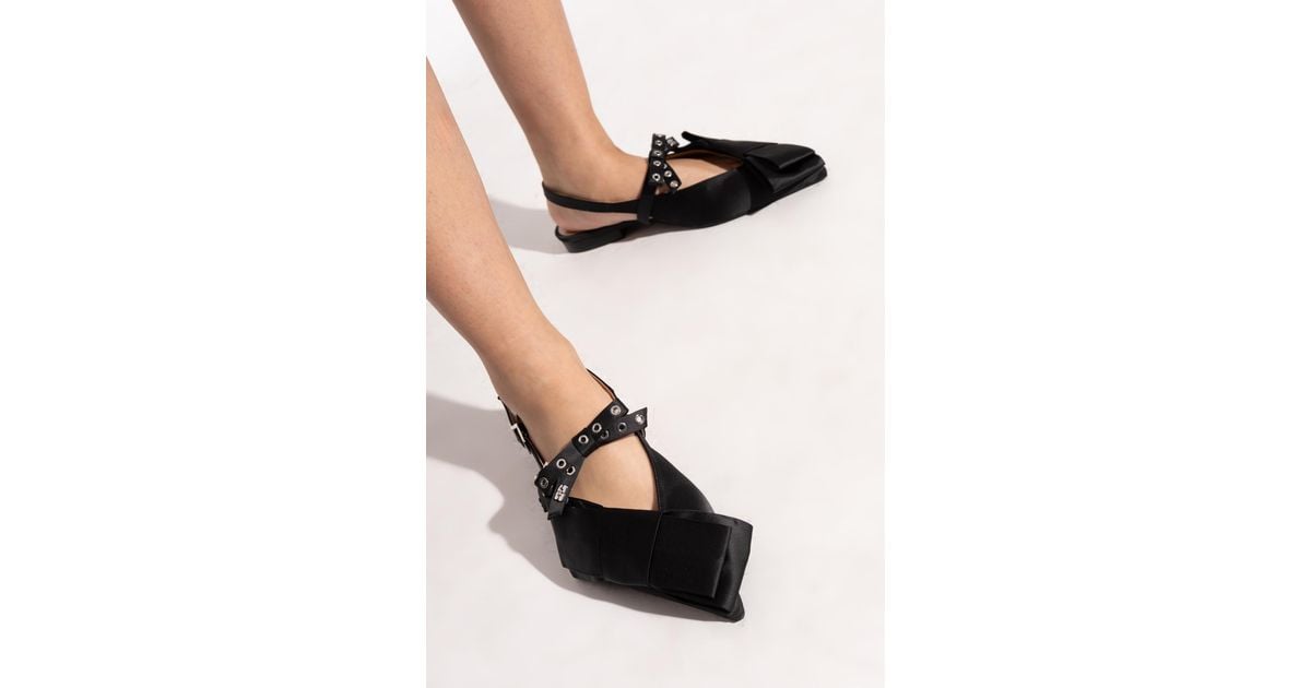 Ganni Shoes With A Bow in Black | Lyst