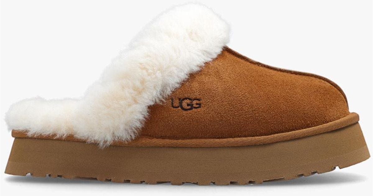 UGG Disquette Suede Slides in Brown | Lyst UK