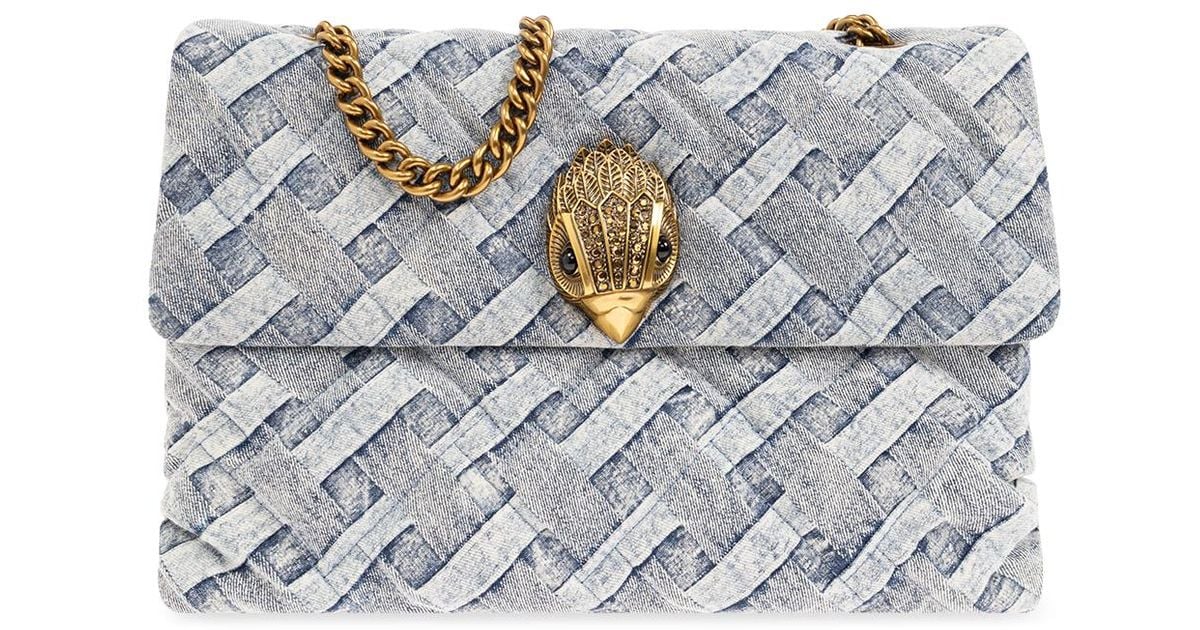 Kurt Geiger 'kensington Xxl' Denim Shoulder Bag, in White | Lyst