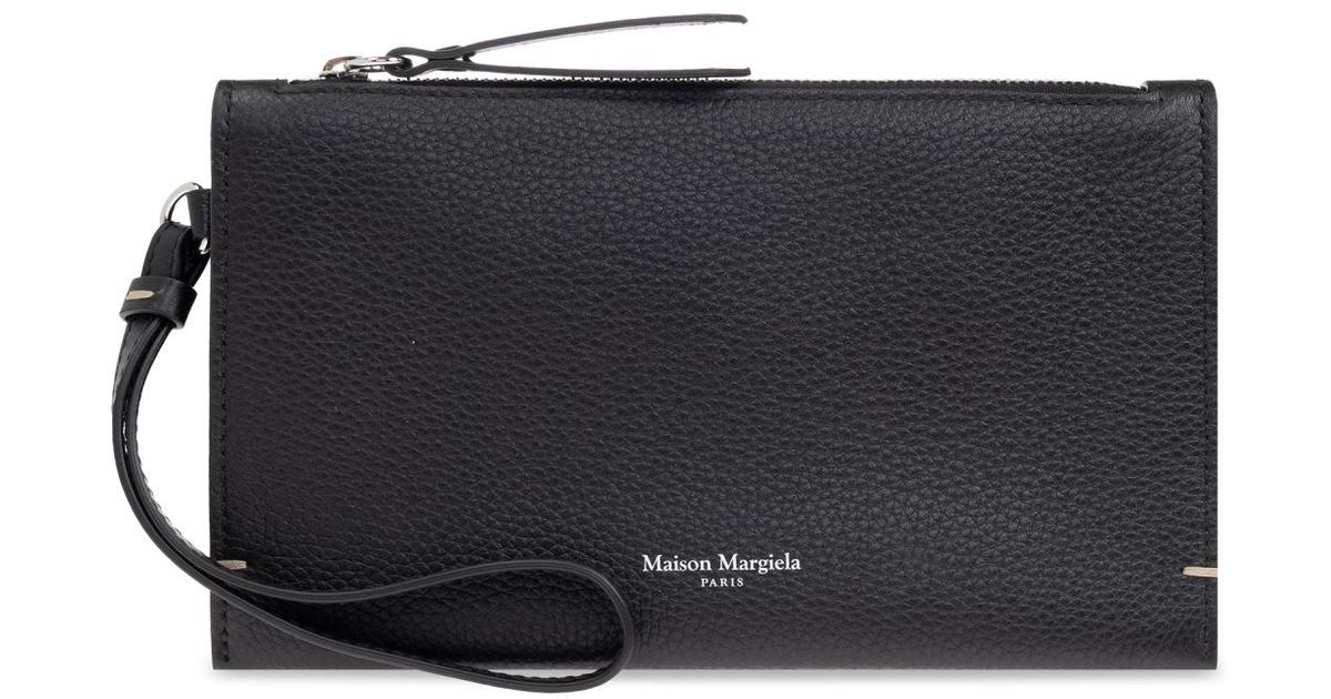 Maison Margiela Leather Pouch With Logo in Black | Lyst UK