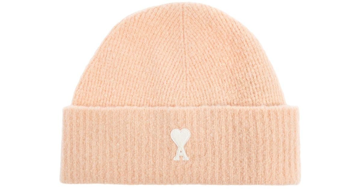 Ami Paris Cap With Logo Patch in Natural | Lyst UK