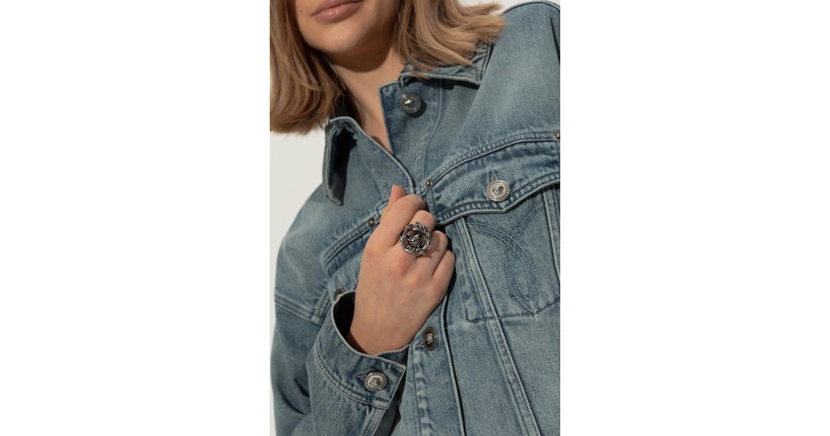 Versace Ring With Medusa Head Motif in Gray | Lyst