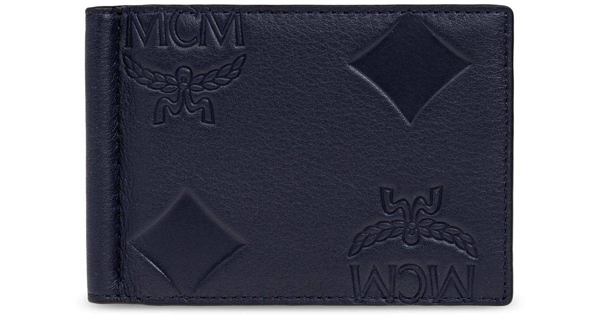 MCM Leather Wallet in Blue for Men | Lyst UK