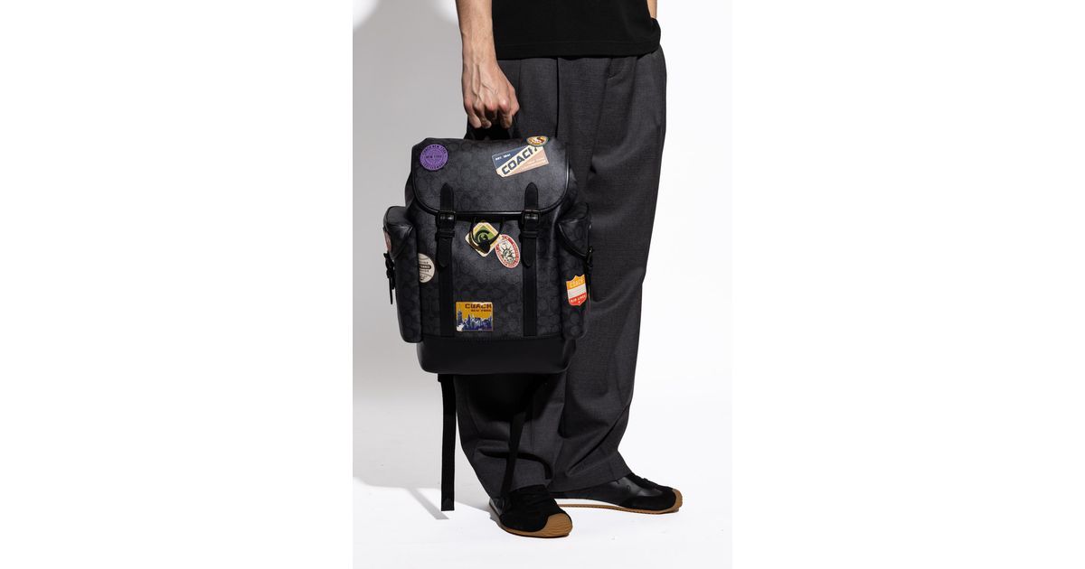 COACH Backpack With Colorful Patches in Black for Men | Lyst