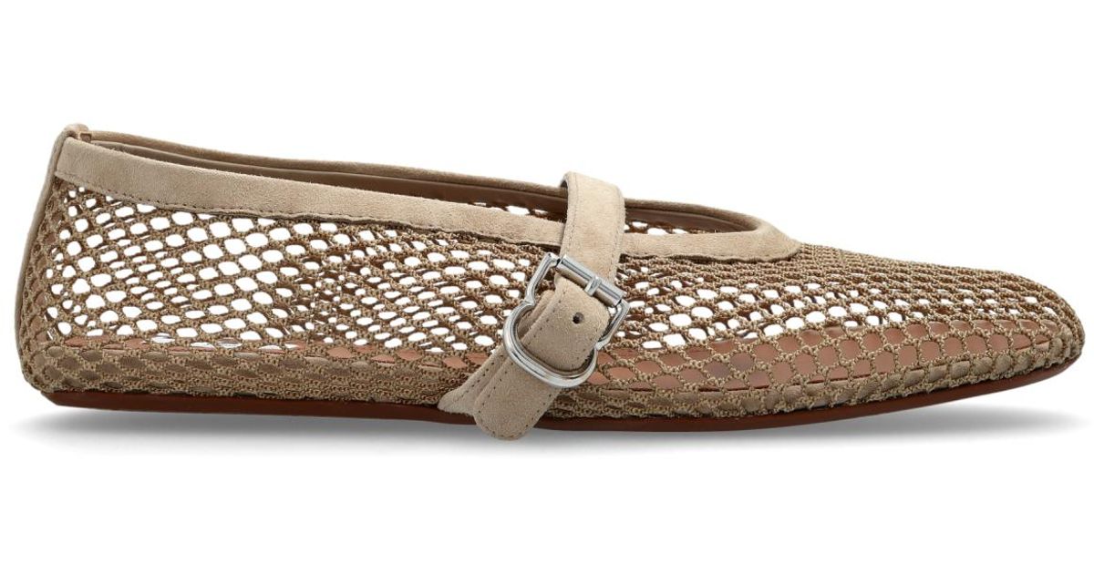 Alaïa Ballet Flats With A Strap in Brown | Lyst UK