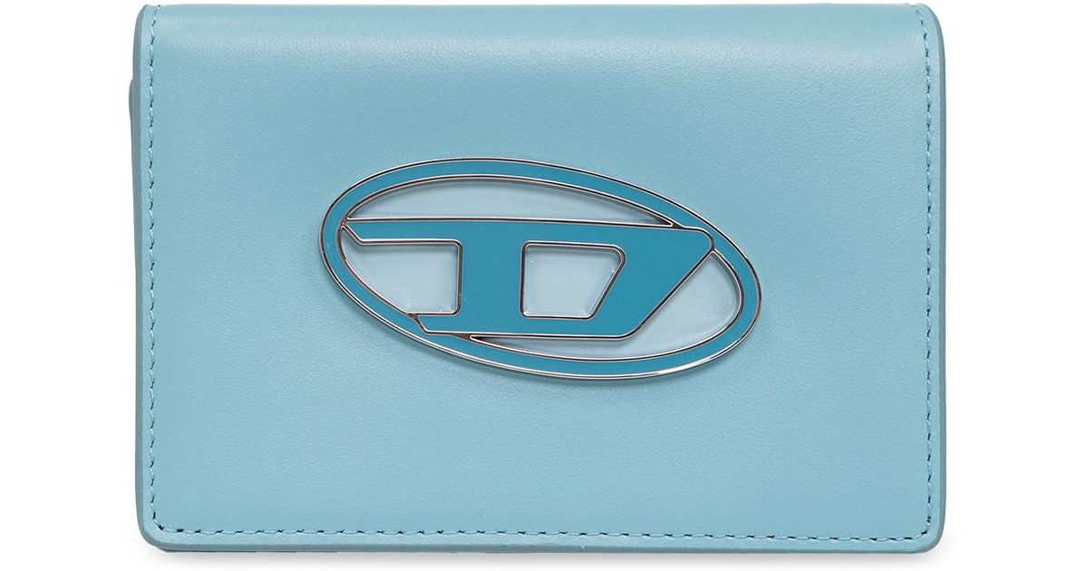 DIESEL '1dr Tri-fold' Leather Wallet in Blue | Lyst