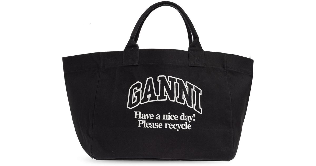 Ganni Shopper Bag in Black | Lyst UK