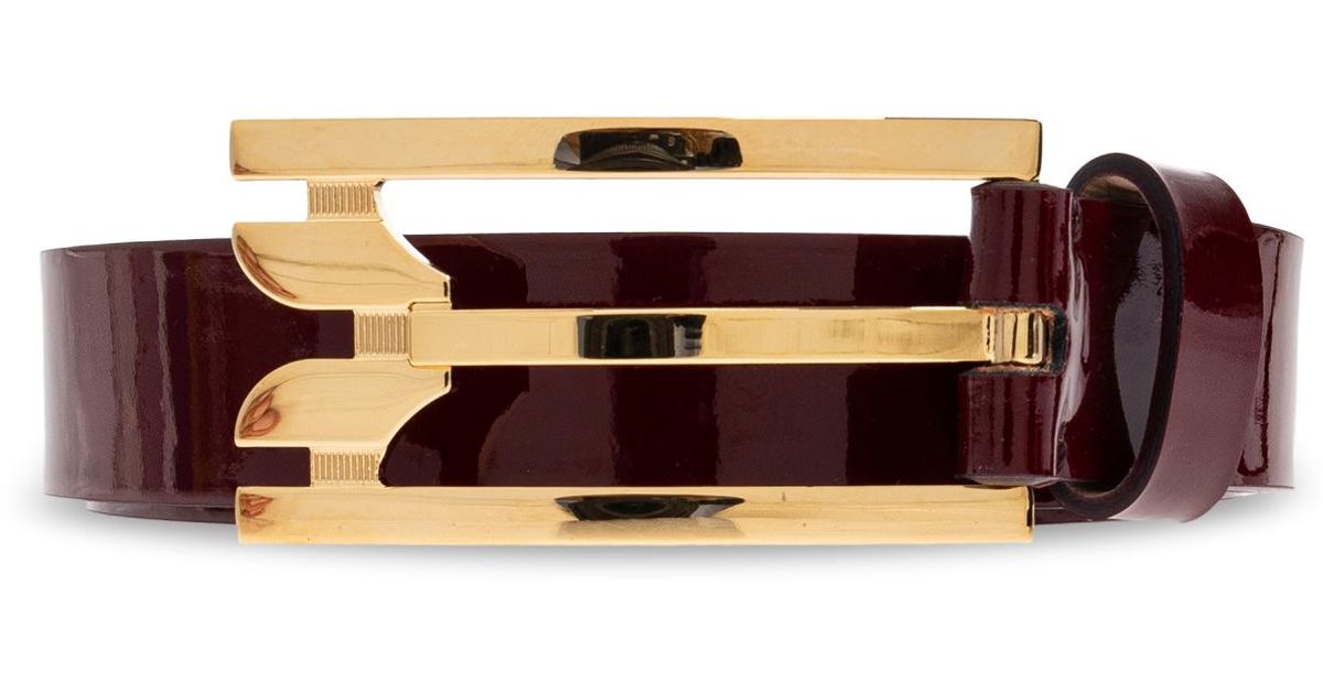 Victoria Beckham Leather Belt in Red | Lyst UK