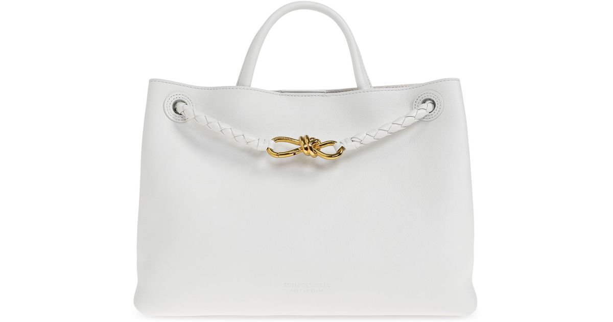 Bottega Veneta 'Andiamo Medium' Hand Bag in White | Lyst UK