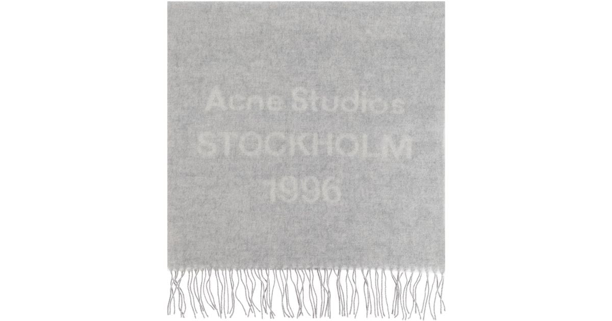 Acne Studios Wool Scarf in Grey | Lyst UK