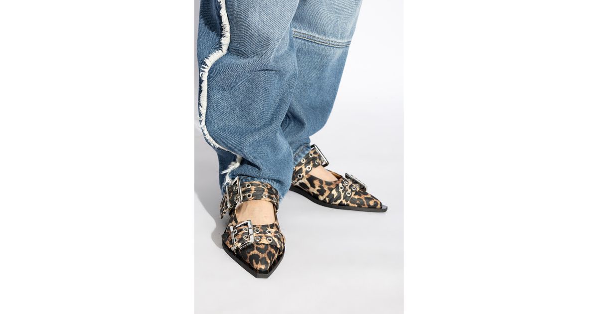 Ganni Shoes With Animal Print in Blue | Lyst