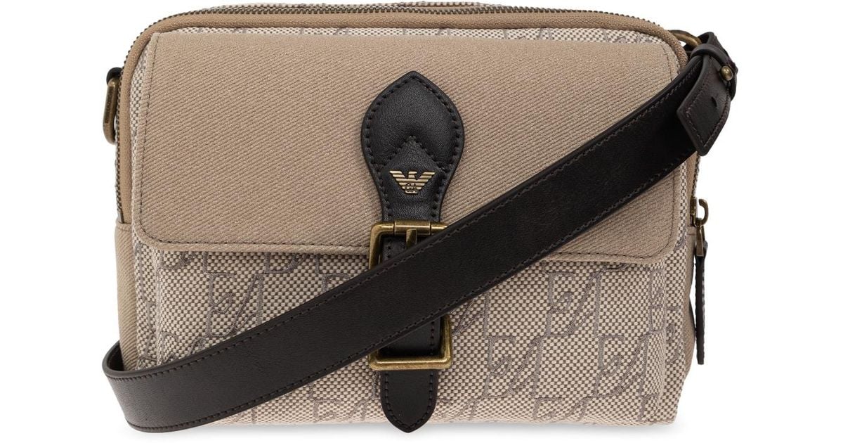 Emporio Armani Monogram Tote Bag in Brown for Men | Lyst UK