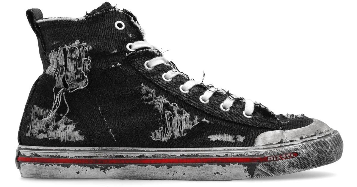 DIESEL S-athos Mid-top Sneakers in Black for Men | Lyst