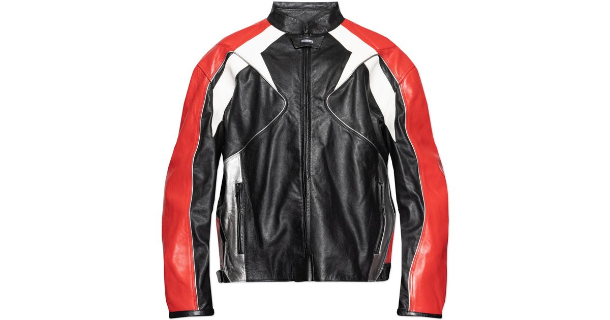 Vetements Leather Jacket in Red for Men | Lyst UK
