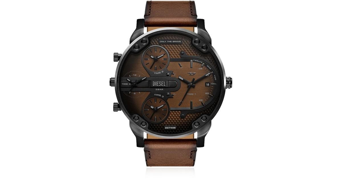 DIESEL Steel Watch "mr Daddy Slim", in Black for Men | Lyst UK