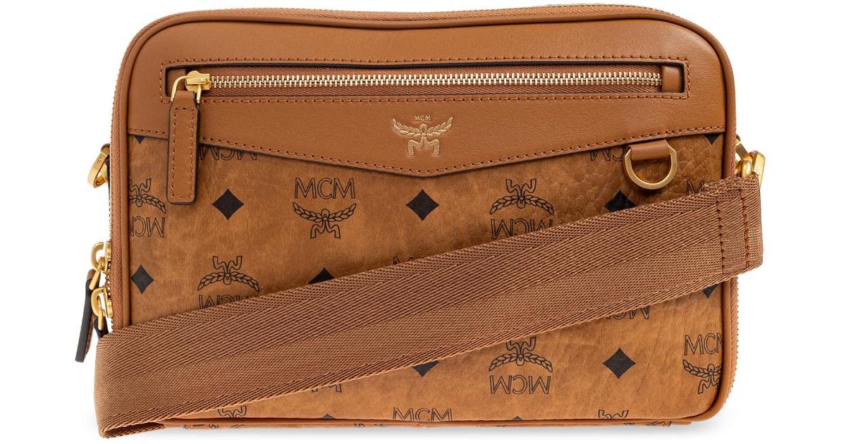 MCM Shoulder Bag With Monogram in Brown for Men | Lyst UK