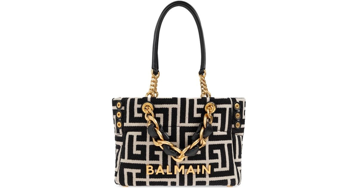Balmain Bag 1945 Small Type Shopper in Black | Lyst UK