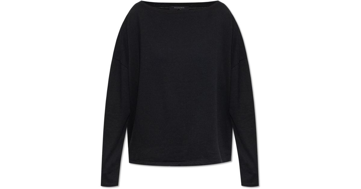AllSaints Rita Long Sleeve Top in Black | Lyst UK