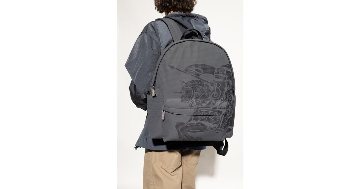 Burberry Backpack With Printed Logo in Gray for Men | Lyst