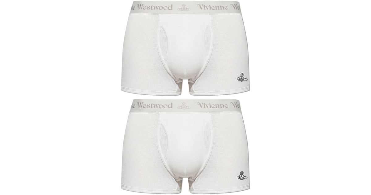 Vivienne Westwood Cotton Boxers in White for Men | Lyst UK
