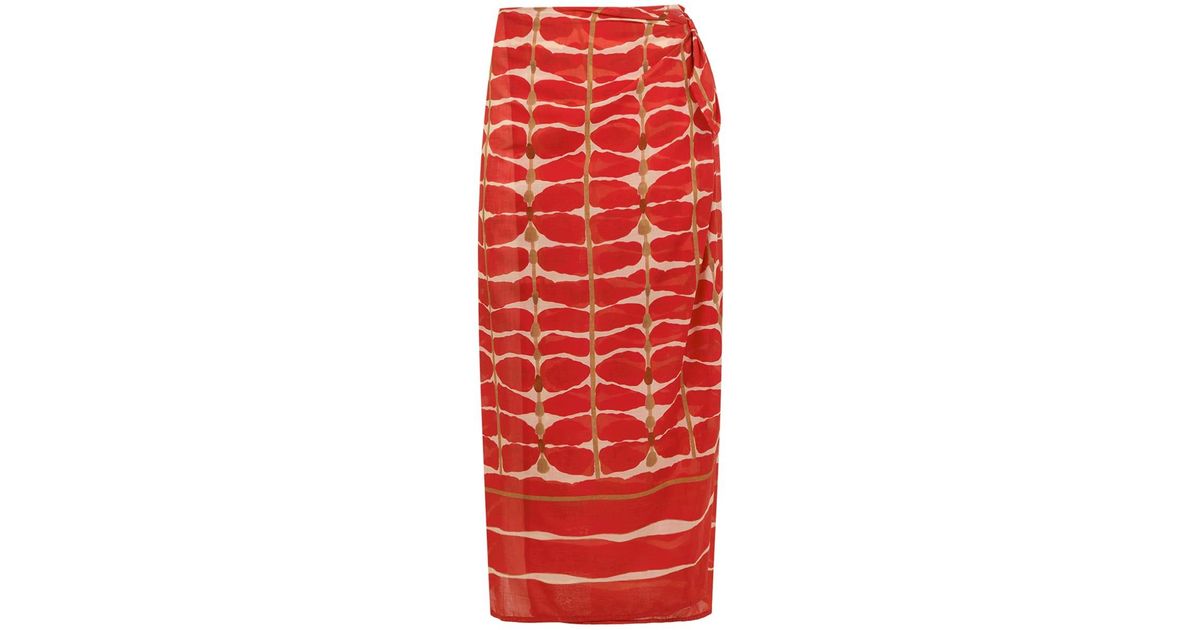 ViX Flora Wrap Pareo (final Sale) in Red | Lyst