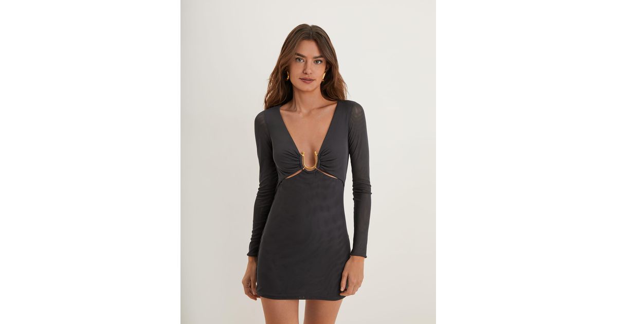 ViX Riley Mini Dress in Black | Lyst