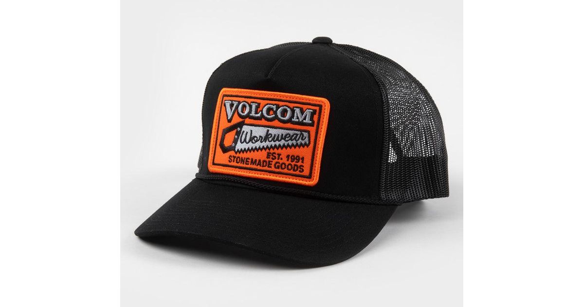 Volcom Sawstone Trucker Hat in Black for Men | Lyst