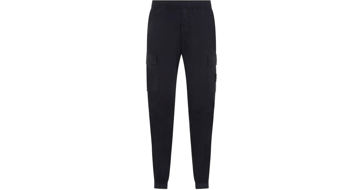 Stone Island Cotton Cargo Pants in Blue for Men | Lyst UK